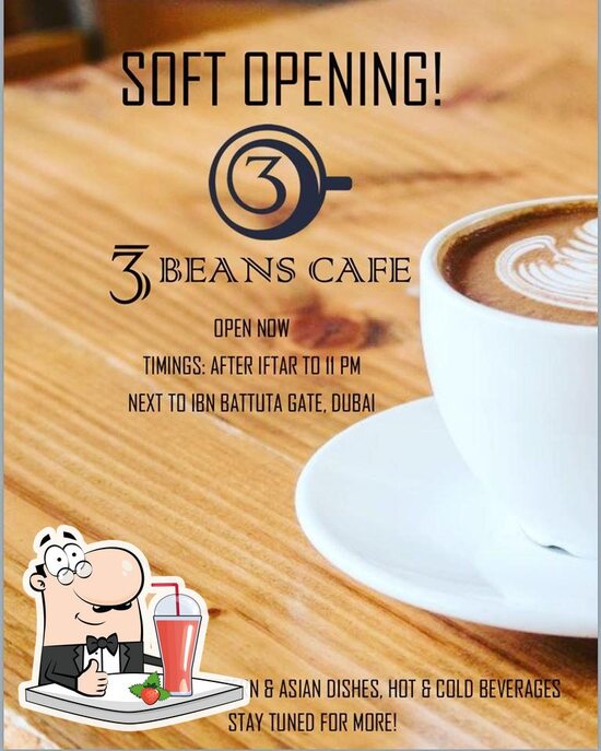 Menu at 3 Beans Cafe, UAE