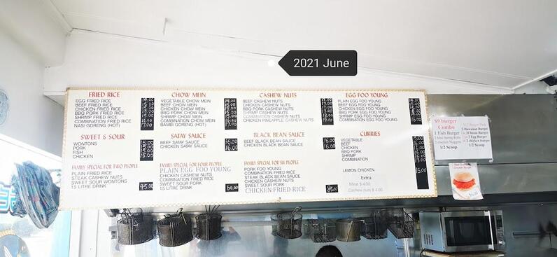 Menu at Andrew Street Takeaways restaurant, Feilding