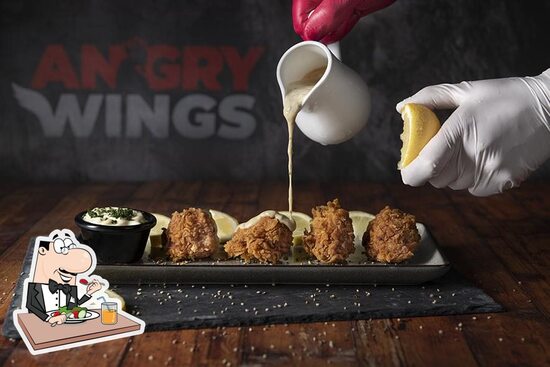 Menu at Angry Wings restaurant, Birmingham