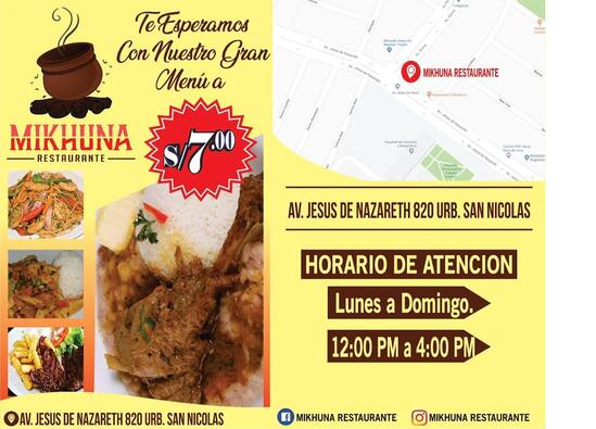 Carta de Mikhuna Restaurante, Trujillo
