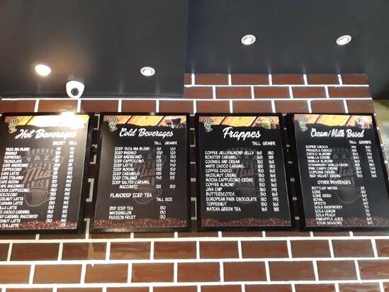 Menu at Taza Mia Coffee cafe, Lipa, W5P7+MR7