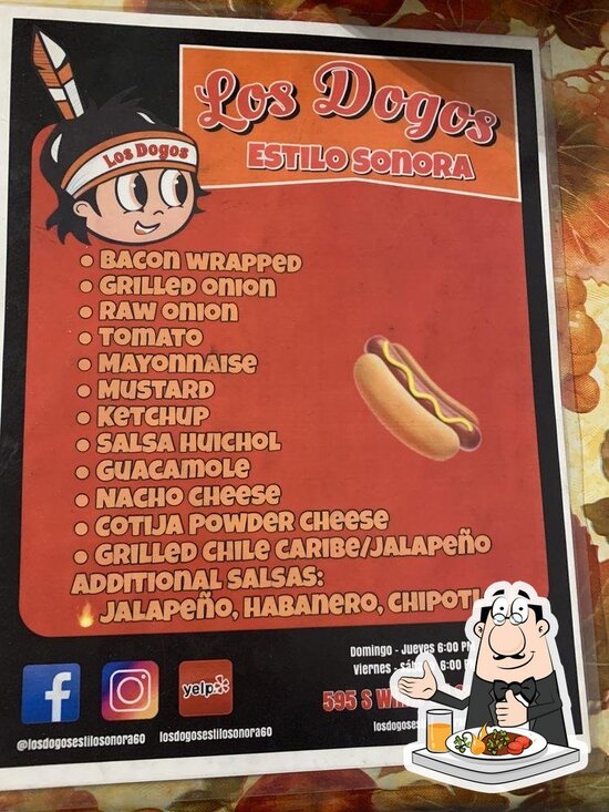 Carta de Los Dogos Estilo Sonora, San Jose
