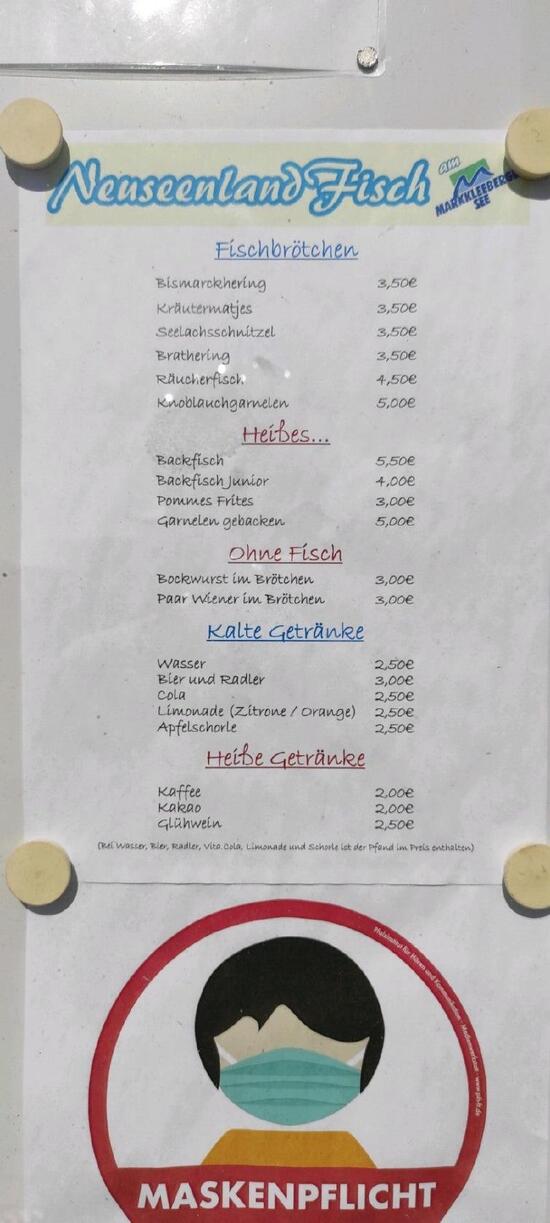 Speisekarte von Neuseenland Fisch pub & Bar, Markkleeberg