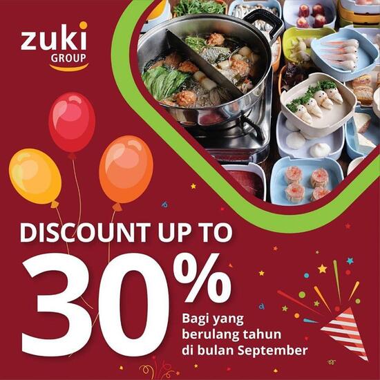 Menu at Zuki Group restaurant, Bandung