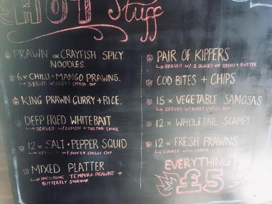 Menu at The Cheeky Cockle restaurant, Upminster