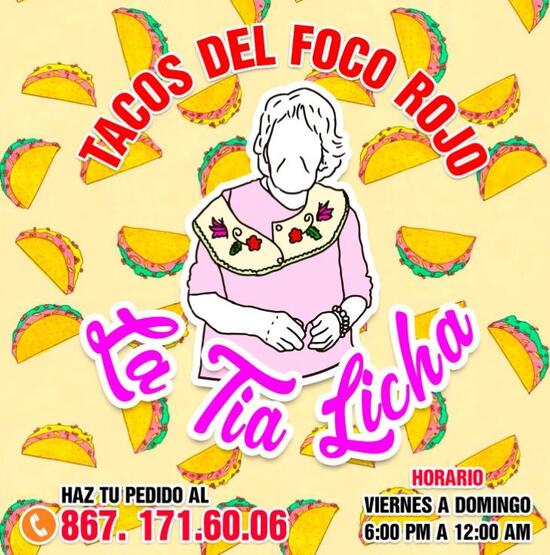Menu at Tacos del foco rojo "La tia Licha" restaurant, Nuevo Laredo