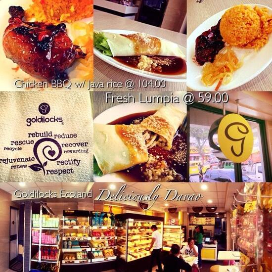 Menu at Goldilocks - Ecoland Terminal, Davao City