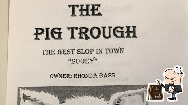 Menu at Pig trough restaurant, Kossuth