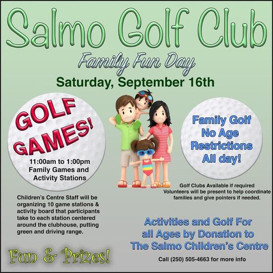 Menu at Salmo District Golf Club, Salmo, Airport Road
