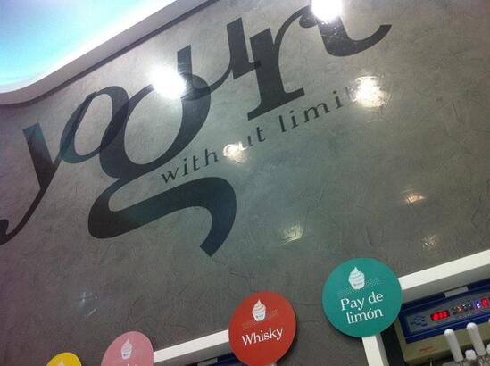 Carta de Yogo Frozen. Yogurt without limits, Ciudad de México