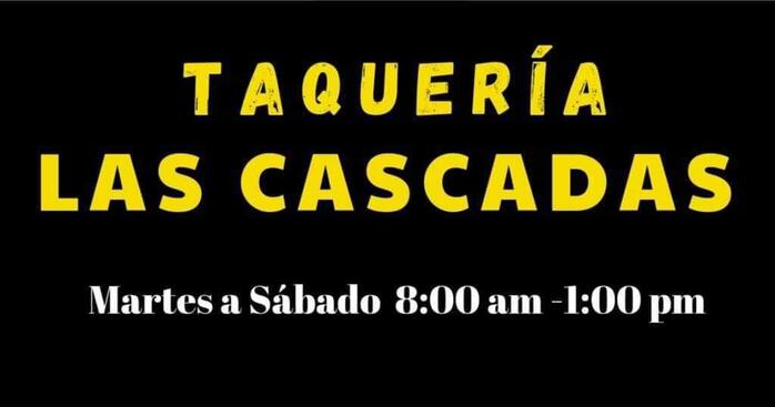 Menu at Las Cascadas Taquería restaurant, Guadalupe