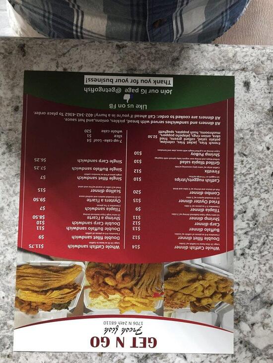 Menu at Get N Go Fish restaurant, Omaha