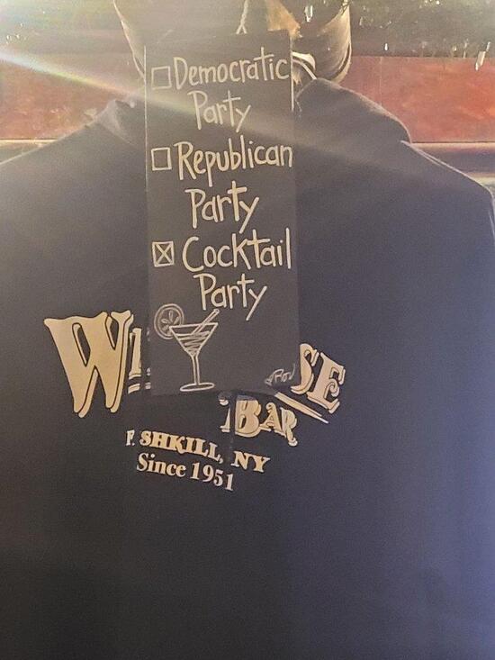Menu at The White House Bar, Fishkill