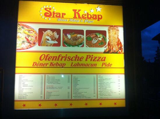 Menu at Star Kebap fast food, Plüderhausen