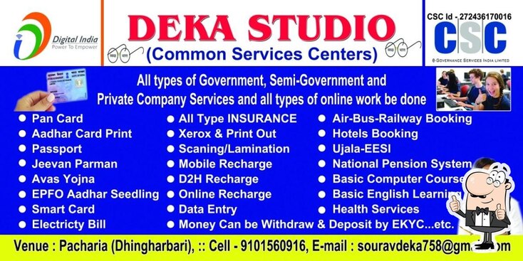 Menu at Deka Studio, Hajo