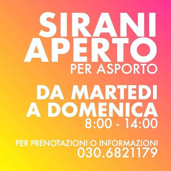 Menu da Sirani pizzeria, Bagnolo Mella, Via Elba