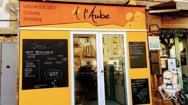 Menu au à l'Aube restaurant, Les Vans