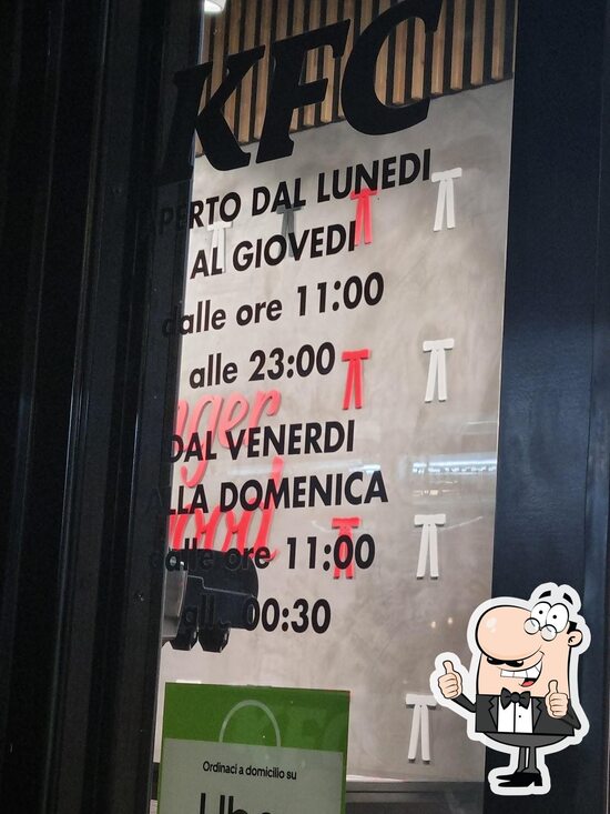 Menu da KFC ristorante, Milano, Via Panfilo Castaldi
