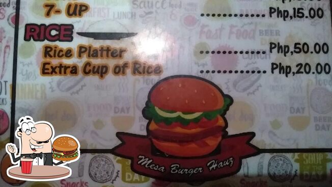 Menu at Mesa Burger Haus restaurant, Siocon