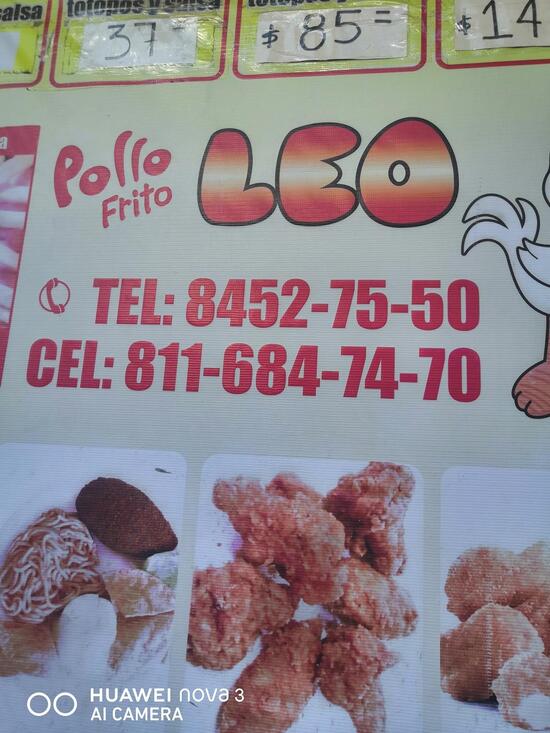 Carta del restaurante Pollo frito Leo, Apodaca, Av Jardines del Pino 264