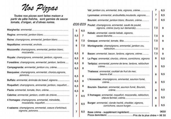 Menu at Croque Notes restaurant, Lurcy-Lévis