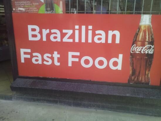 Menu at Brazilian Fast Food, Johannesburg