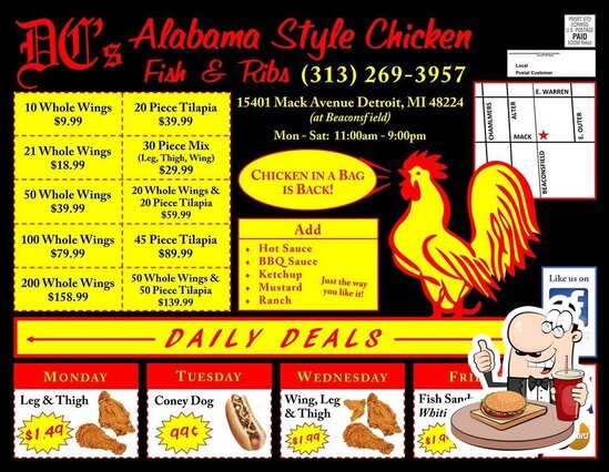 J W's Alabama Style Chicken,Fish & Ribs in Detroit - Restaurant menu ...