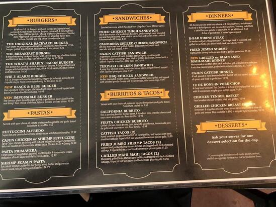 Menu at R-Bar & Grill Warsaw, Warsaw, Warsaw Ave
