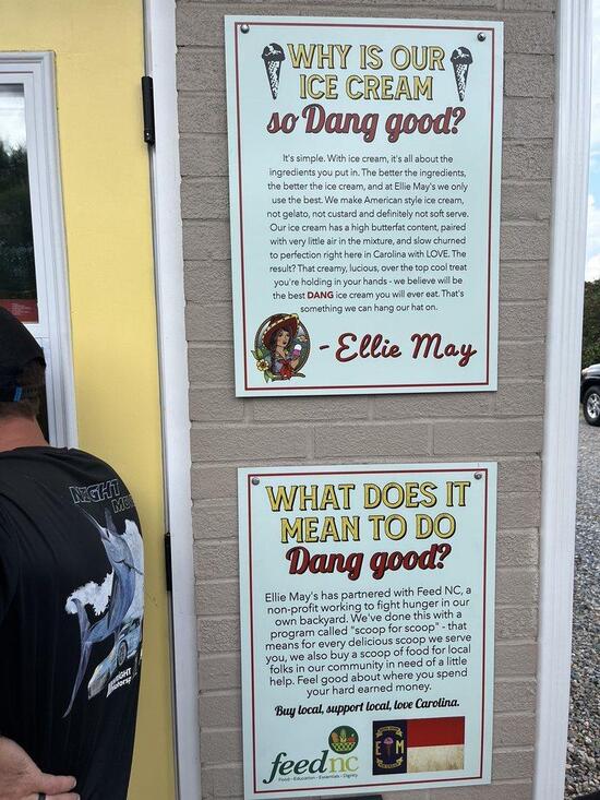 Ellie May’s Dang Good Ice Cream in Davidson - Restaurant menu and reviews