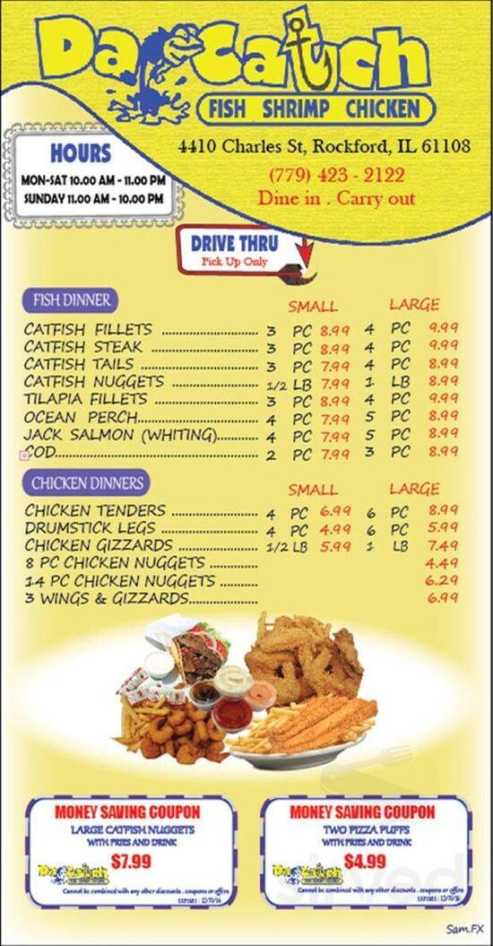 Menu at Da Catch Fish, Chicken & Grill restaurant, Loves Park, E ...