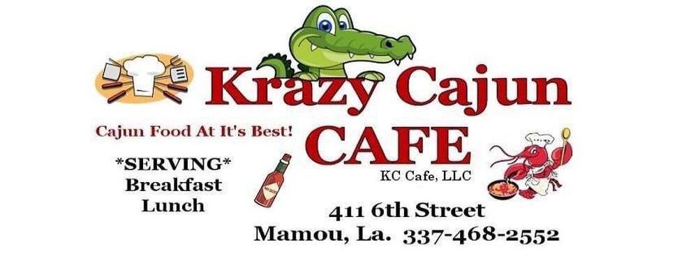 Menu at Krazy Cajun Cafe, Mamou