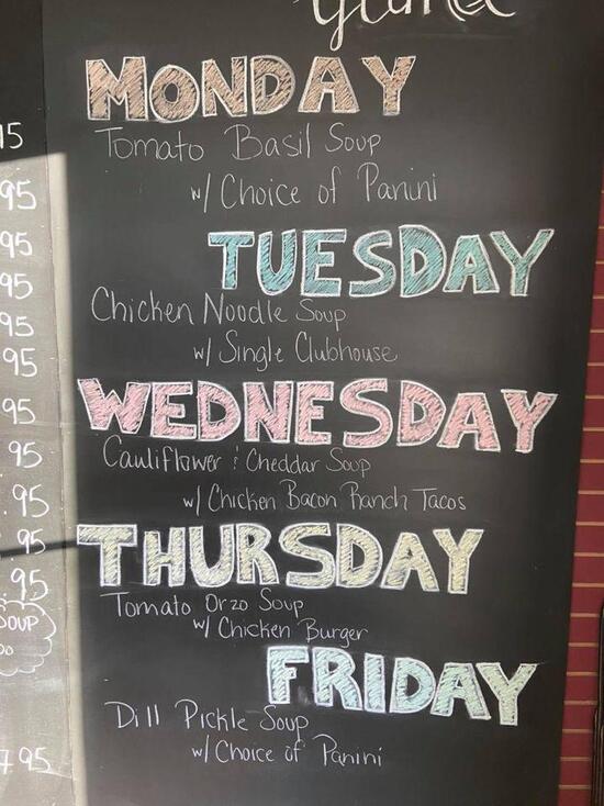 Menu at Martha's Place cafe, Macklin