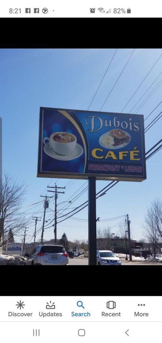 Menu at Dubois Cafe, Lewiston