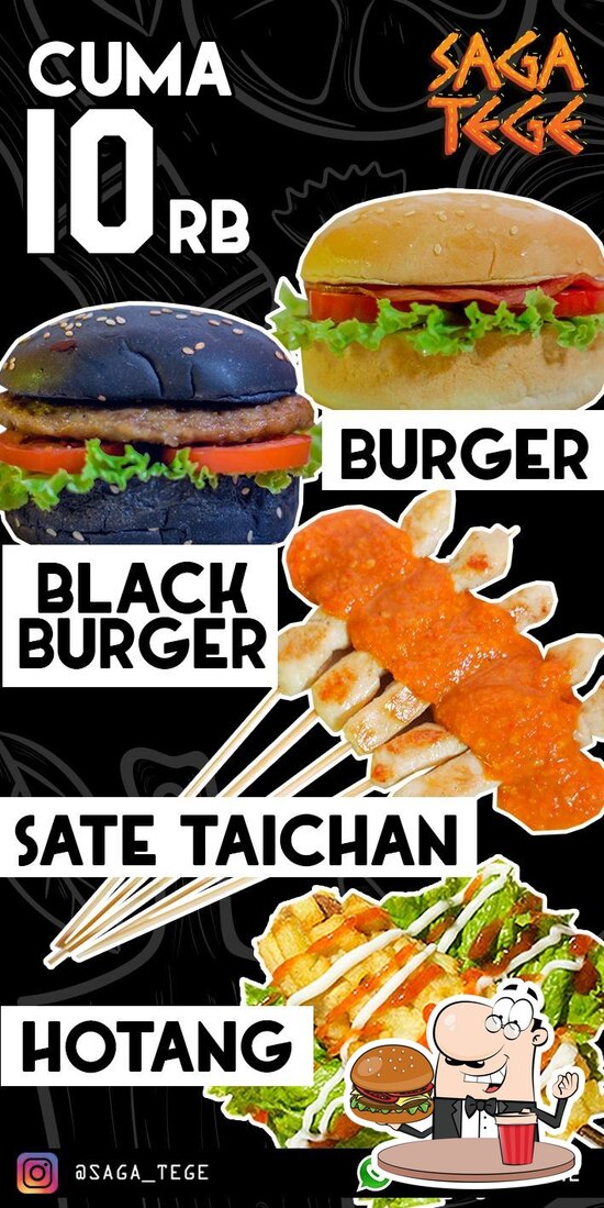 Menu at Saga Tege restaurant, Batu City