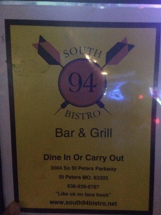 Menu at South 94 Bistro pub & bar, St. Peters, A S St Peters Pkwy STE A