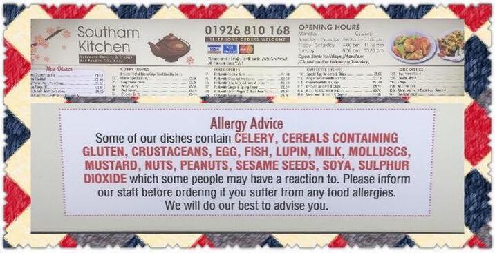 Southam Kitchen in Southam - Chinese restaurant menu and reviews