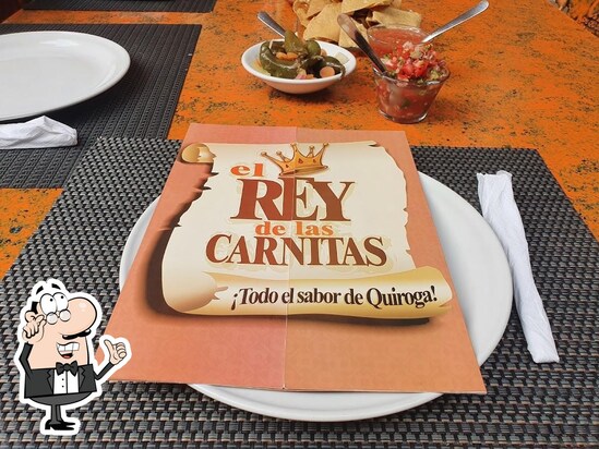 Menu at El Rey de las Carnitas restaurant, Quiroga, Plaza Principal