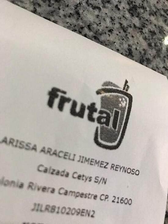 Carta de Frutal Cetys, Mexicali, Calz. Cetys 2681