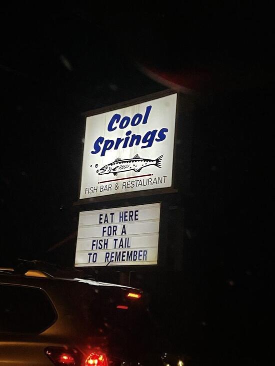 Carta de Cool Springs Fish Bar & Restaurant, Dover