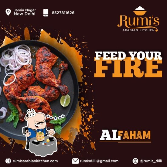 Menu at Rumi's Arabian Kitchen, New Delhi