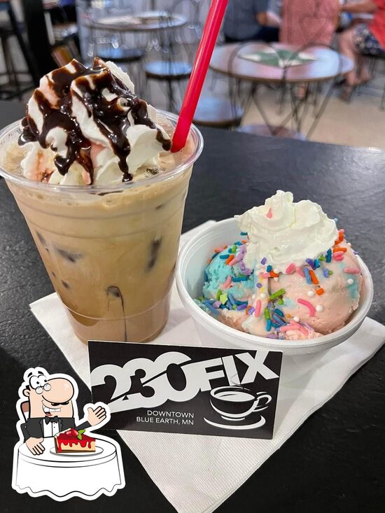 Menu at 230 Fix Coffee Shop at Michele’s Quilting, Blue Earth