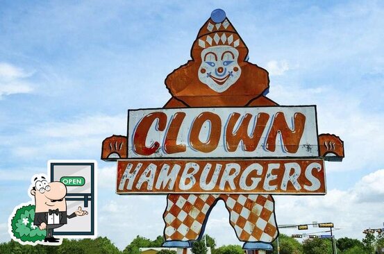 Menu at Clown Burger restaurant, Haltom City