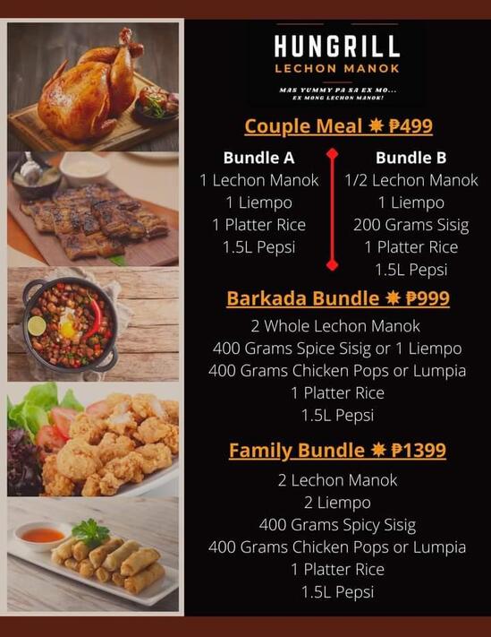 Carta del restaurante Hungrill Lechon Manok, Tacloban