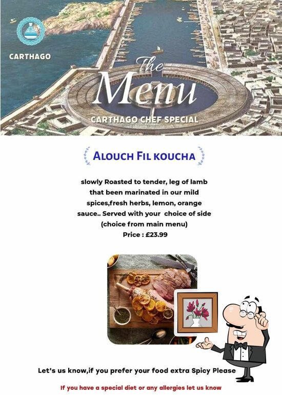 Carthago Restaurant, Moira - Restaurant menu, prices and reviews