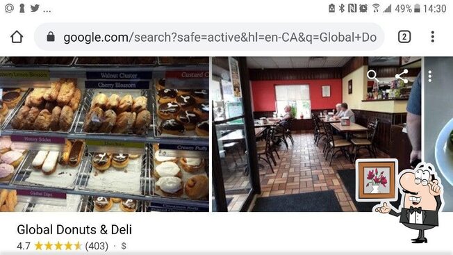 Menu at Global Donuts & Deli restaurant, Sarnia, London Line
