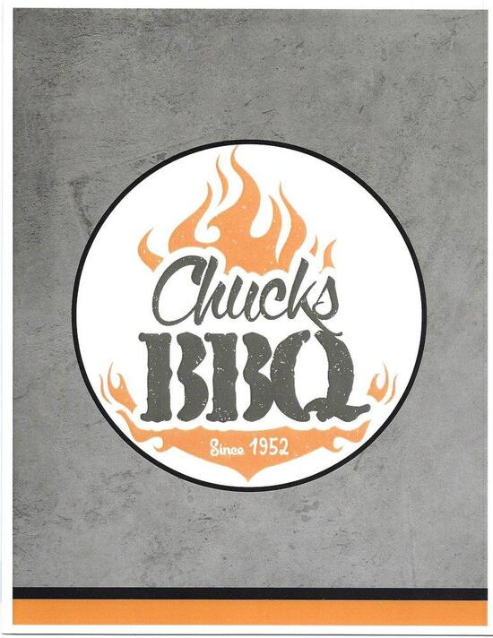 Menu at Chuck's BBQ, Herrin