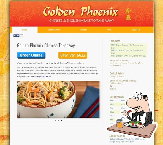 Menu at GOLDEN PHOENIX Chinese Takeaway fast food, Bury, 105 Bolton Rd