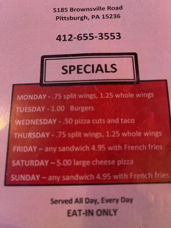 Menu at Loose Moose Saloon pub & bar, Baldwin