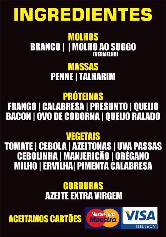 Menu em Nona Pasta restaurante, Salvador, R. Flôr do bosque