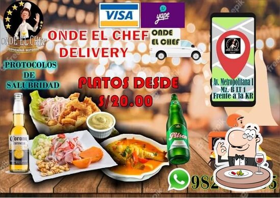 Menu at Onde el Chef restaurant, Trujillo